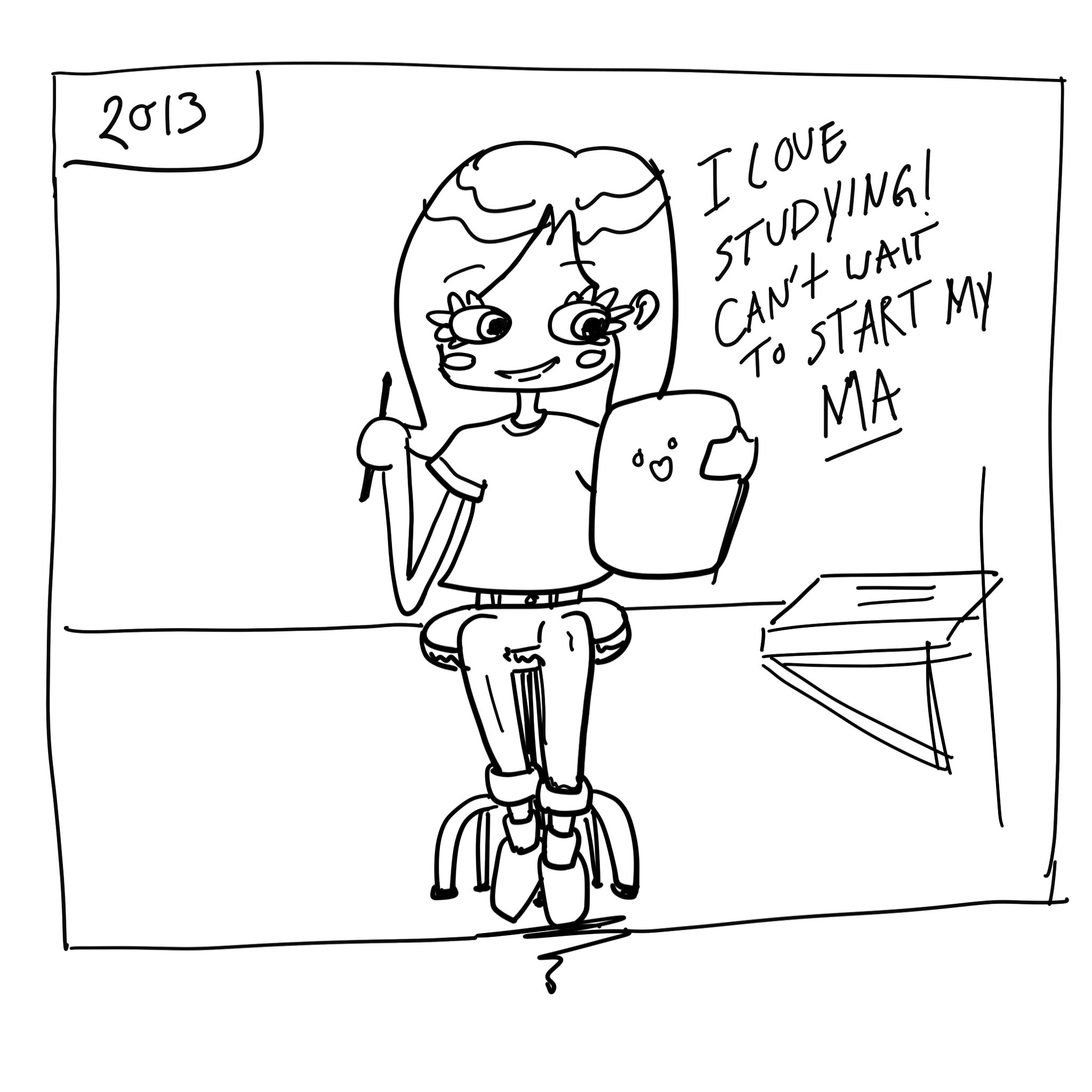 Comic 3: Studying for MA in Literature. – Hope Baqshy Comics